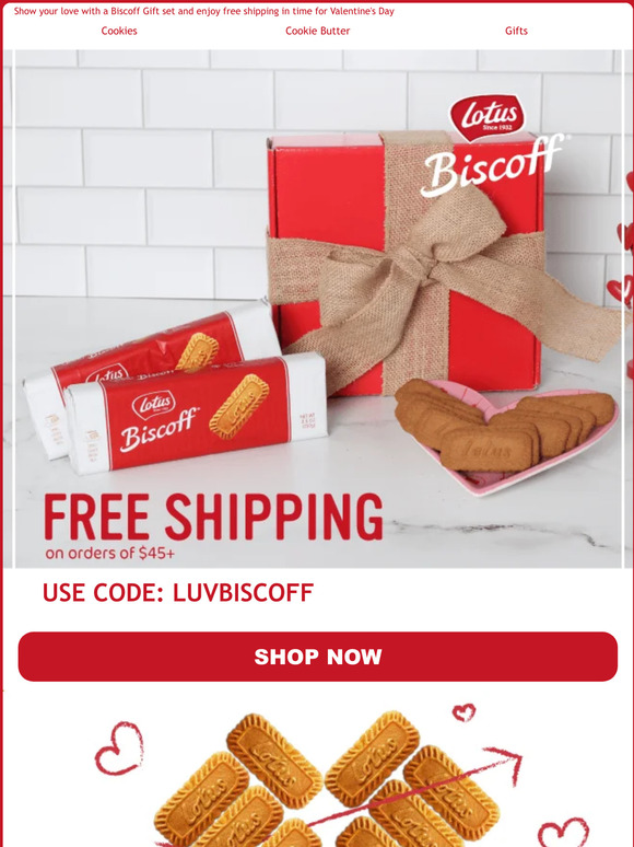 Biscoff: Free shipping on Biscoff gifts In-time Valentine's day 💕 | Milled