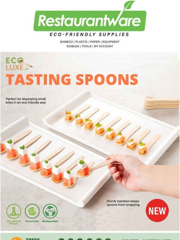 restaurantware.com: Bamboo Tasting Spoons → Serve Mini Bites The Eco ...