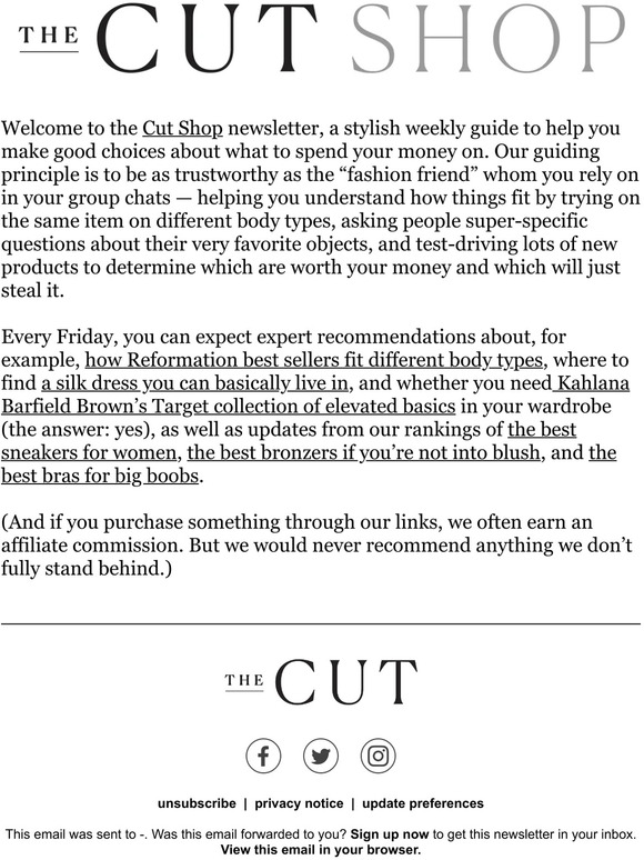 à La Disposition: Welcome to the Cut Shop Newsletter | Milled