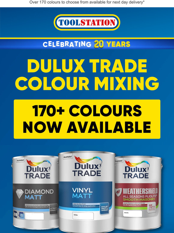 Toolstation: NEW: Dulux Trade Colour Mixing | Milled