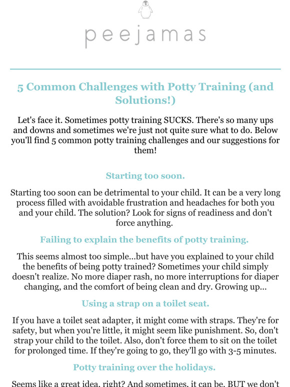Peejamas: 5 Common Challenges with Potty Training 😬 | Milled