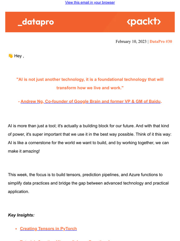 Packt US: Creating Tensors, Open-Source Vizier & Prediction Pipeline using Azure ML | Milled