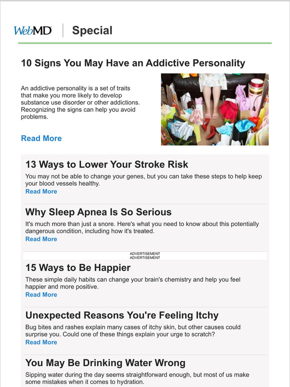 WebMD: 10 Signs You May Have an Addictive Personality | Milled