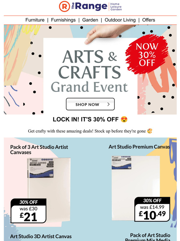 The Range: 📢 Up to 30% off selected Arts & Crafts 🎨 | Milled