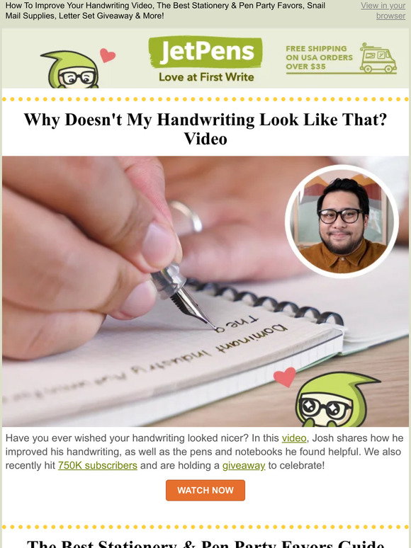 JetPens: How To Improve Your Handwriting Video, The Best Stationery ...
