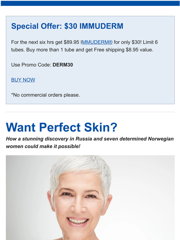 Immunocorp: $30 IMMUDERM®—6 Hour Sale! | Milled