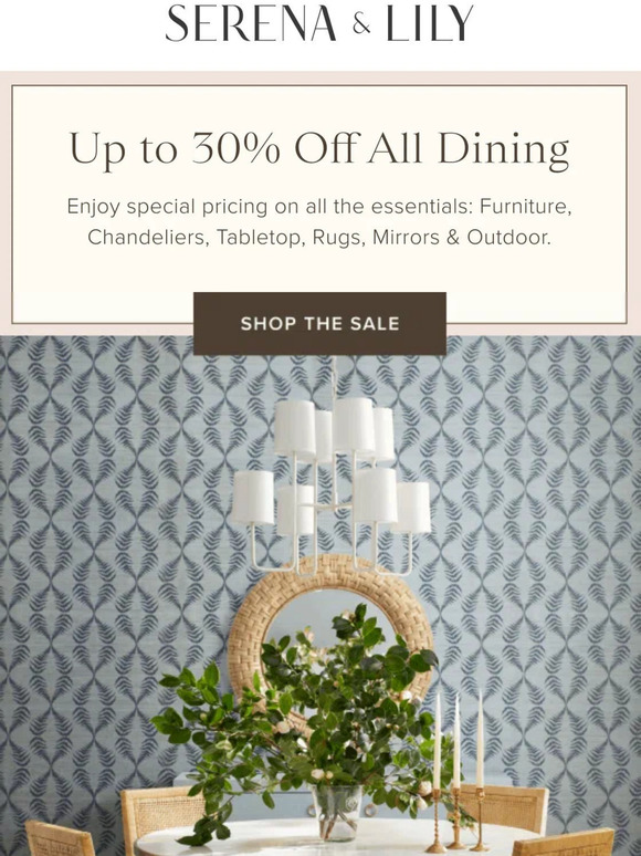 Serena and Lily: Shining moments, up to 30% off. | Milled