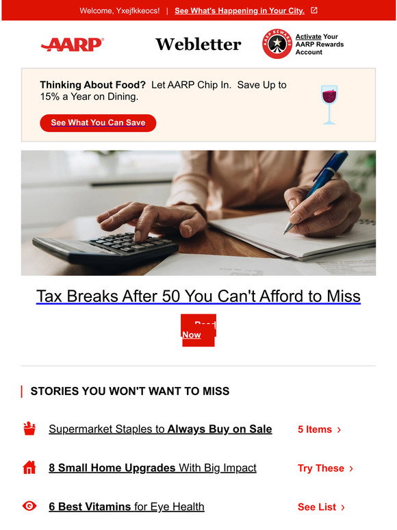 AARP: —, Tax Breaks After 50 You Can't Afford to Miss | Milled