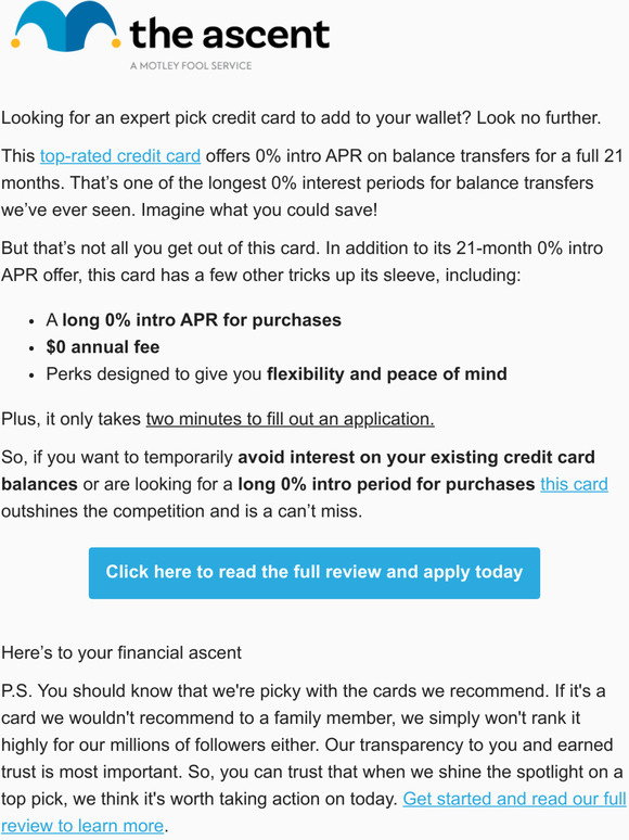 The Motley Fool: 21 months of 0% intro APR. Seriously. | Milled