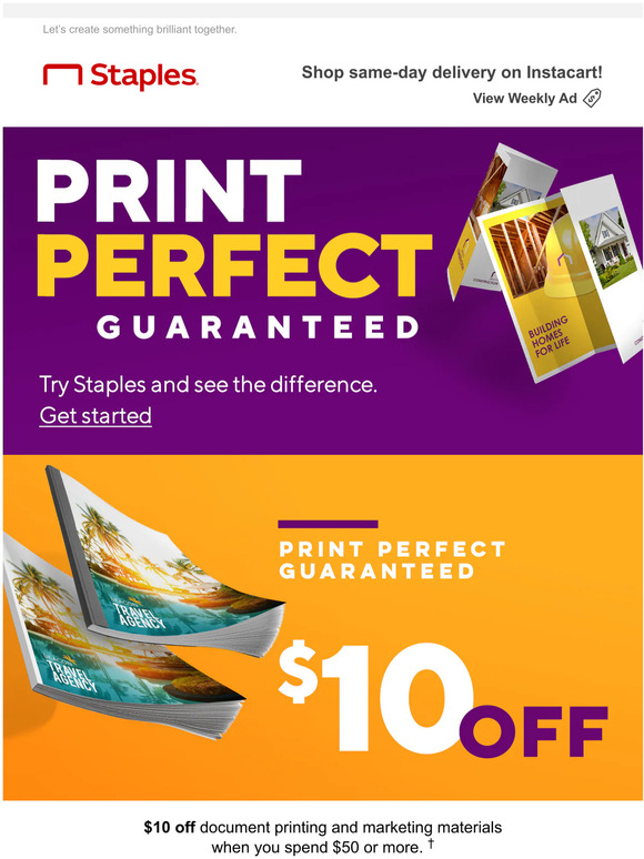 Staples: Here’s $10 off! Try us and see the difference. | Milled