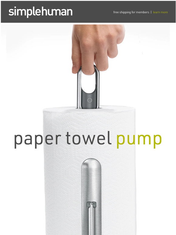 simplehuman: Paper towel pump — the all-in-one cleanup kit | Milled