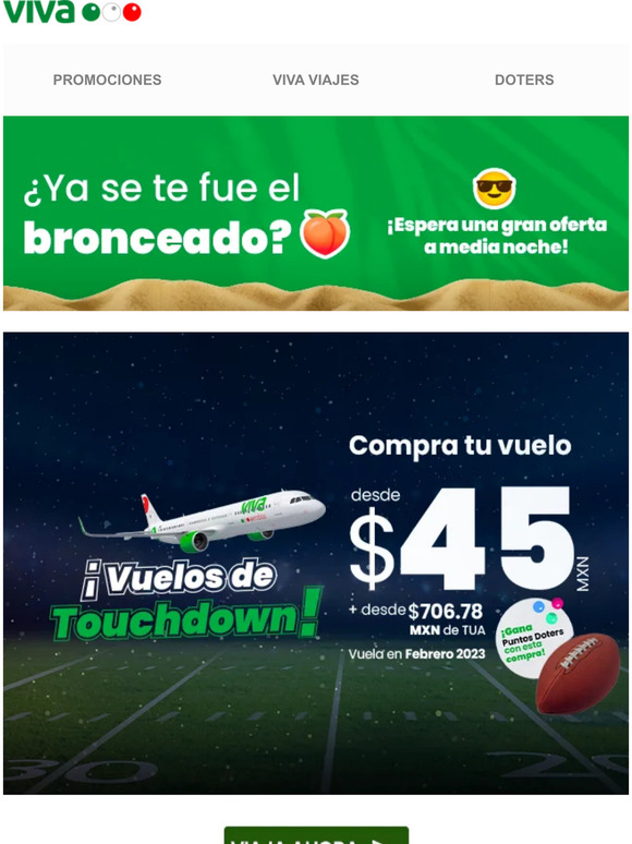 VivaAerobus: ¡Anótate un Touchdown! 🏈 Compra tu vuelo desde $45 pesos ...
