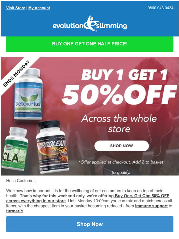 Evolution Slimming: BUY ONE GET ONE HALF PRICE! | Milled