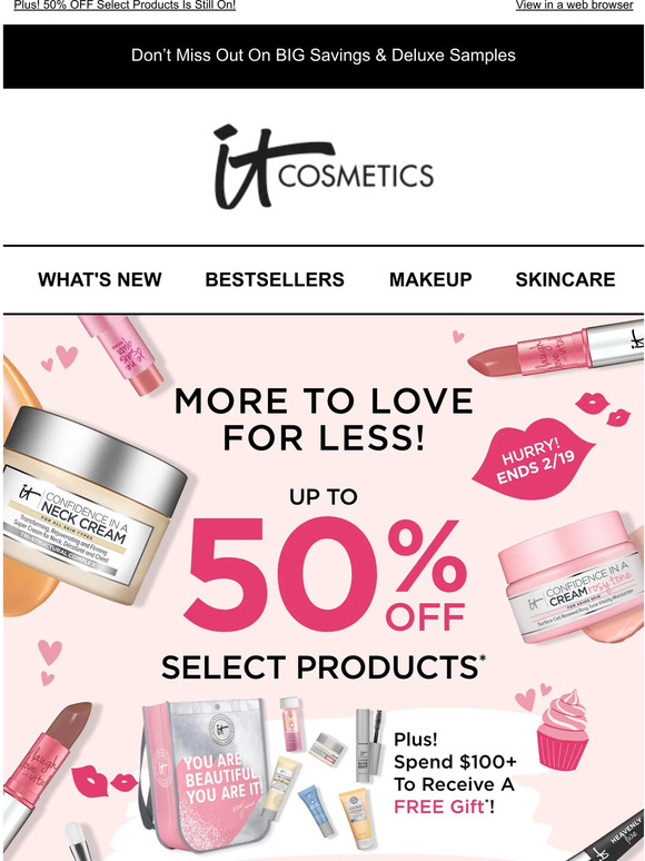 IT Cosmetics: FREE Tote + 3 Deluxe Samples With Purchases $100+ | Milled