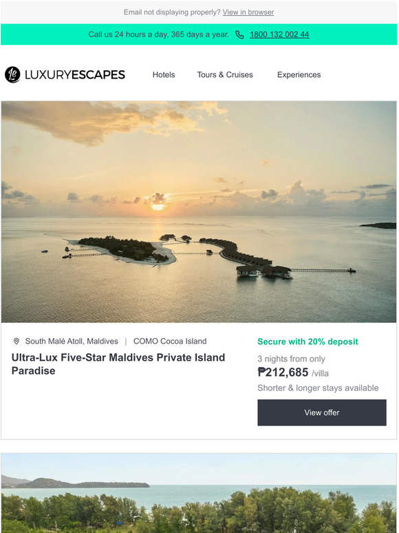 Luxury Escapes: COMO Cocoa Island: Maldives Private Island Paradise | Phuket Banyan Tree Villa ...