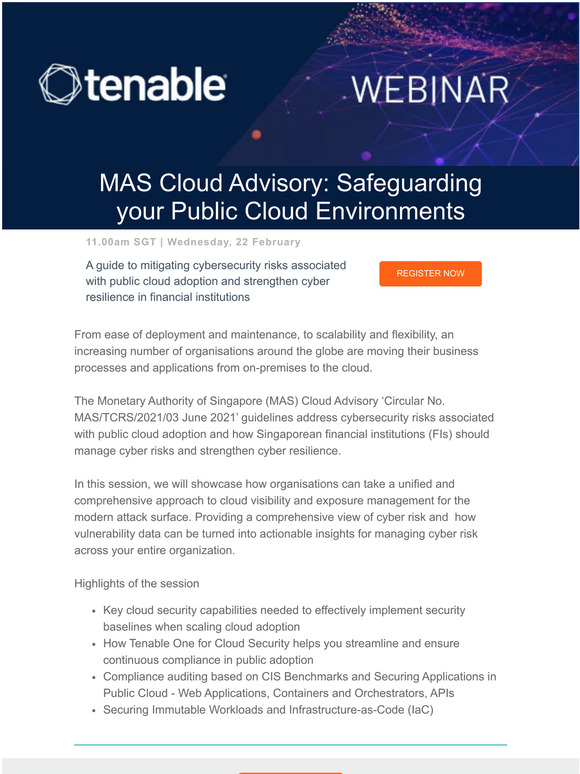 Tenable: A Guide to Mitigating Cybersecurity Risks based on MAS Cloud ...