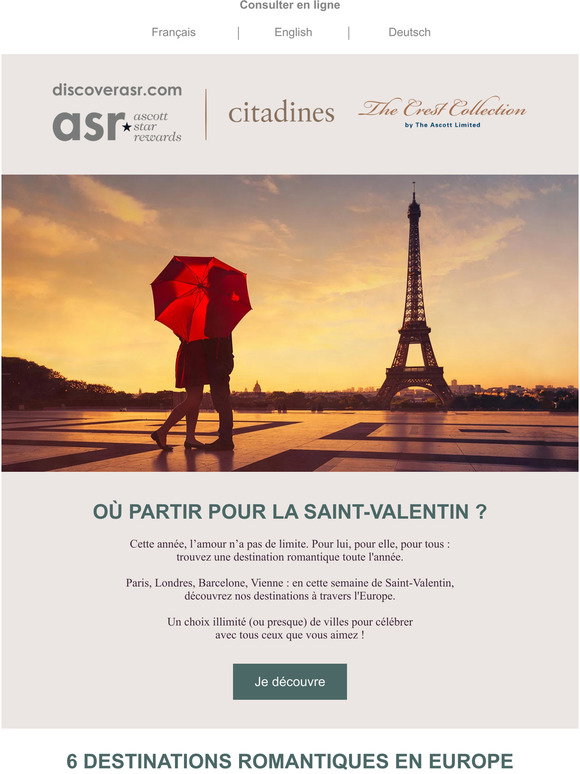 Citadines: Nos destinations romantiques en Europe ! | Milled