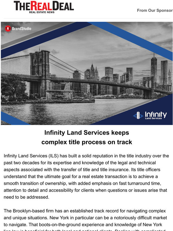 The Real Deal: Infinity Land Services keeps complex title process on ...