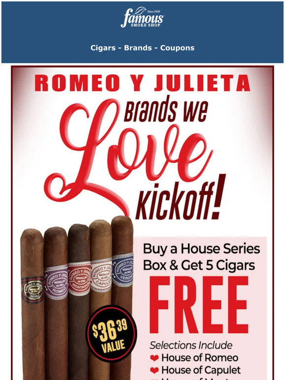 Famous Smoke Shop: RyJ House Series Box Blowout: Get 5 FREE Cigars ...