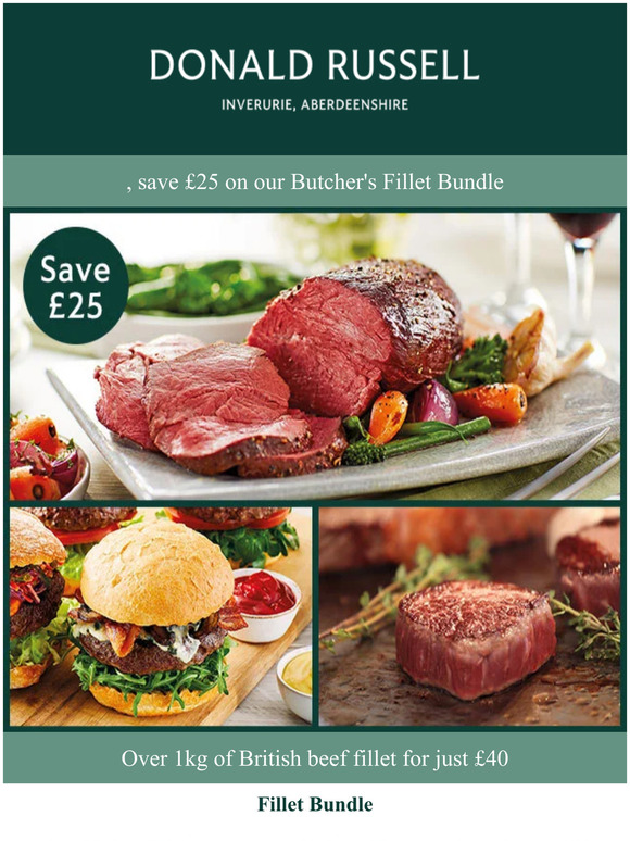 Donald Russell: Over 1kg of British Beef Fillet now £40 💥 | Milled