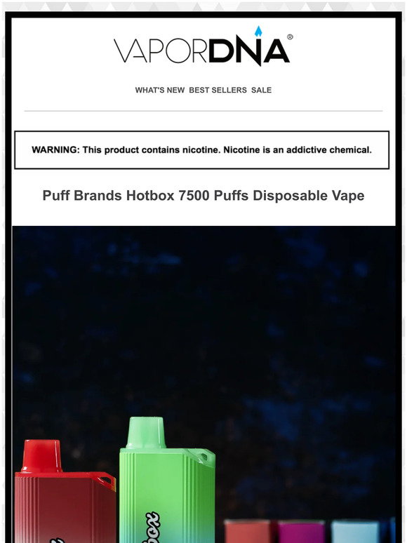 Vapor DNA: Puff Brands presents the Hotbox 7500 Puffs Disposable Vape ...