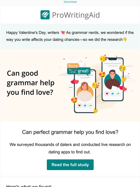ProWritingAid: Could your grammar cost you a date? | Milled