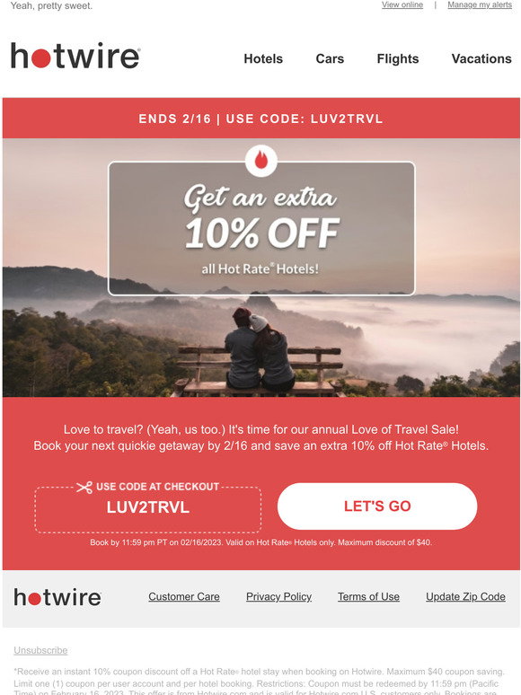 Hotwire: 😍 STARTS TODAY: Our Love of Travel sale back! Start packing ...
