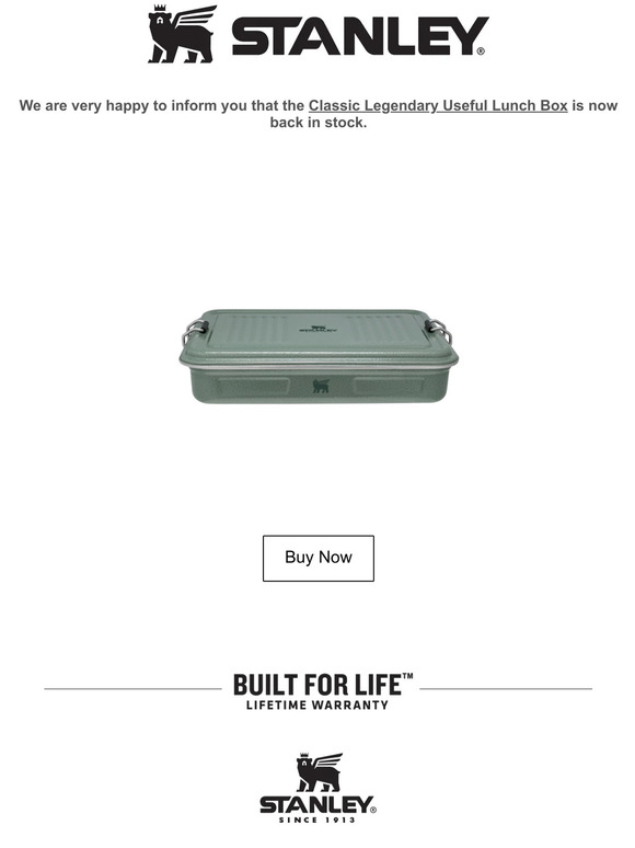 Stanley: The Classic Legendary Useful Lunch Box Is Back In Stock. | Milled