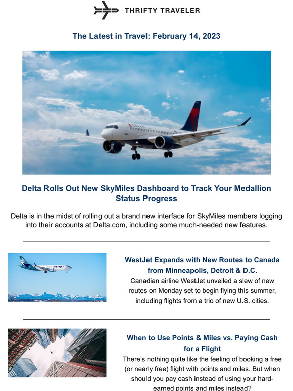 Thrifty Traveler: [Daily Beat] 💻 First Look: Delta Rolls Out New SkyMiles Dashboard | Milled