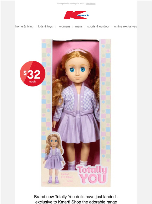 Kmart: New Totally You dolls are here! 👏 | Milled