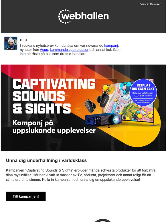 Webhallen: Ljud & Bild-kampanj, Windows 11-datorer, tävlingar | Milled