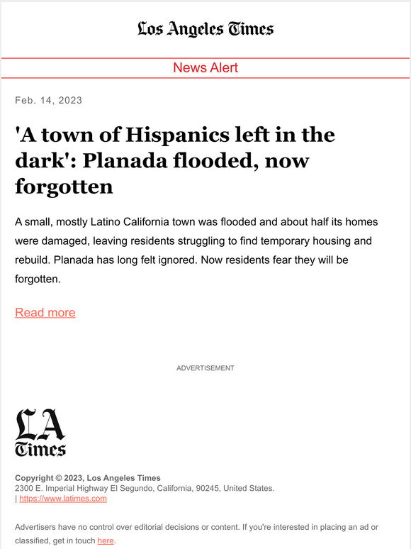 Los Angeles Times: 'A town of Hispanics left in the dark’: Planada ...
