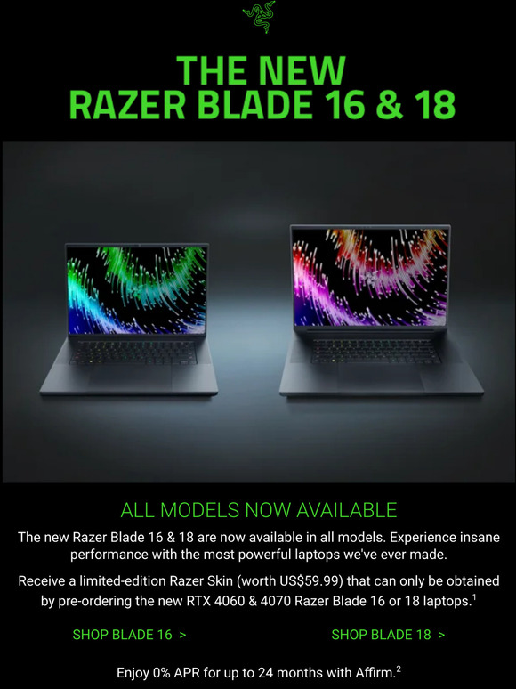 Razer: All Razer Blade 16 & 18 Models Now Available | Milled