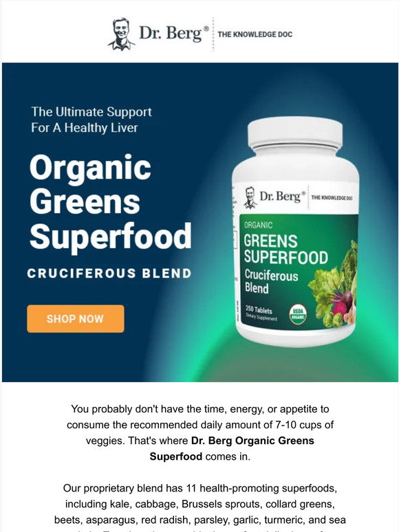 Dr. Berg: FYI: A healthy liver needs 7-10 cups of veggies every day ...