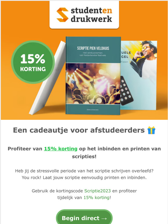 Studentendrukwerk: 15% korting op het inbinden en printen van scripties ...