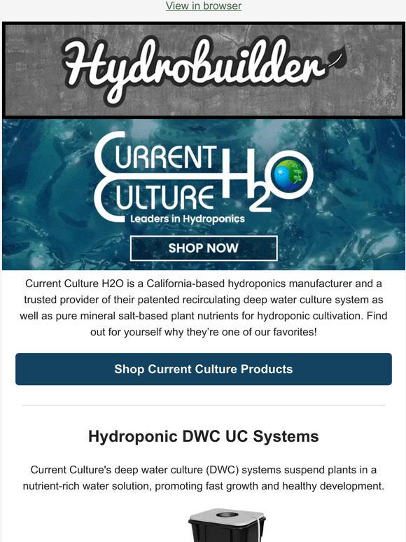 Hydrobuilder: Current Culture H2O 💧 Cultivation Solutions for All ...