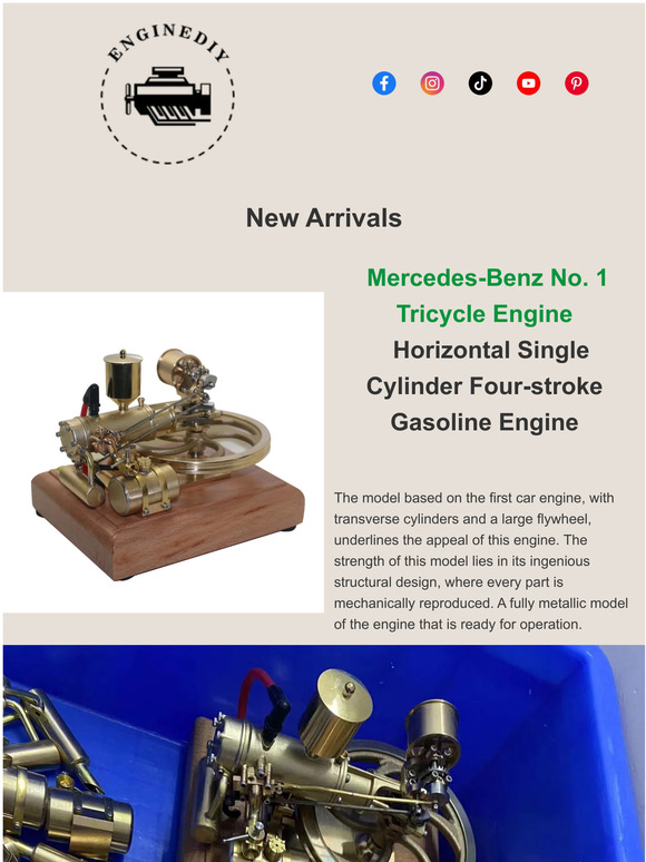 Enginediy: New Arrivals! Benz First Tricycle Engine | Milled
