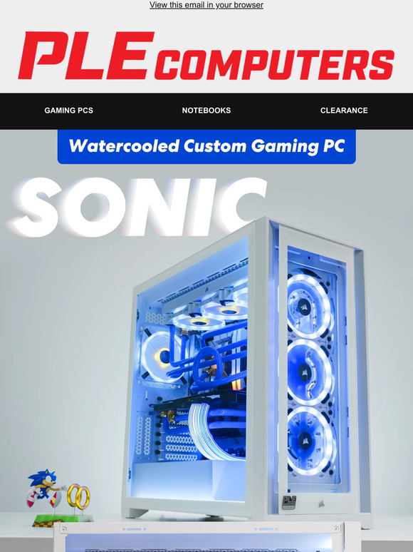 PLE Computers: NEW Sonic Themed Watercooled Gaming PC 💨 | Milled