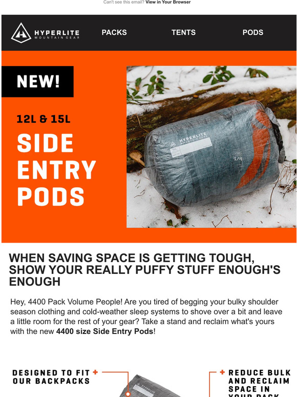 Hyperlite Mountain Gear: NEW! 4400 Pack Volume Side Entry Pods! | Milled