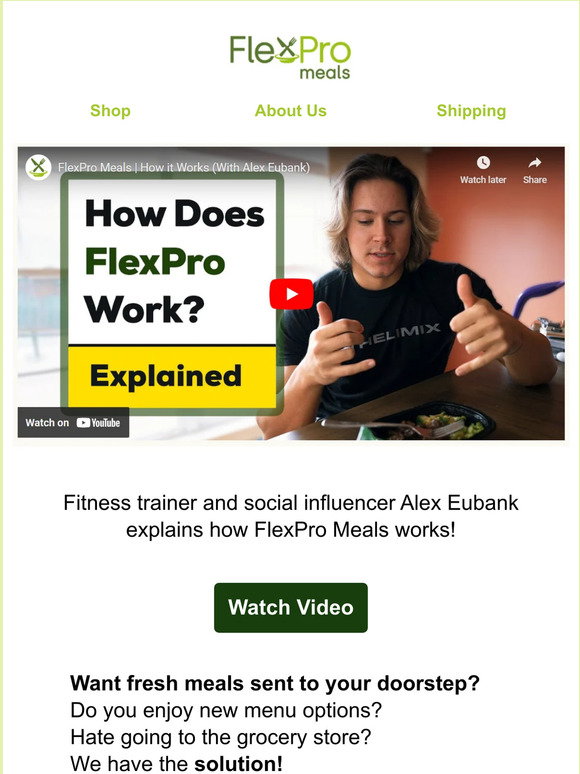 FlexPro Meals: Alex Eubank gets gourmet food delivered. So can you ...