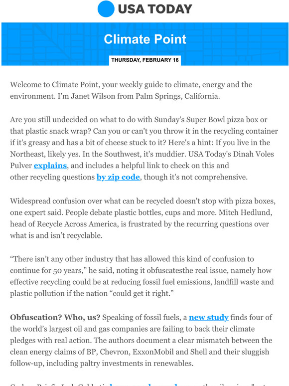 USA TODAY: Climate Point: Yes or no, can you recycle a pizza box? And ...