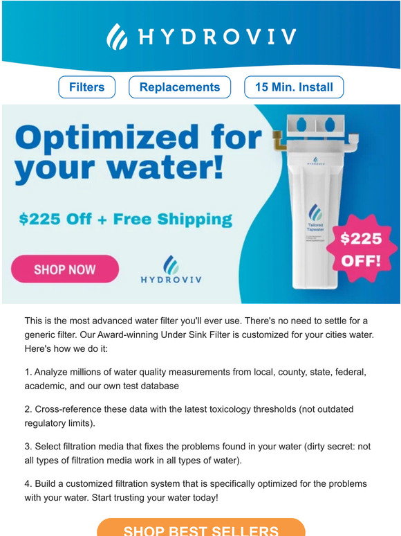 Hydroviv: Save $225 on the most advanced water filter you can buy | Milled