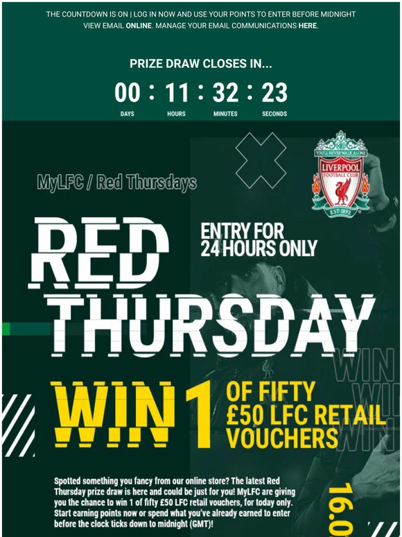 Liverpool FC: 50 opportunities to win with this week’s Red Thursday ...