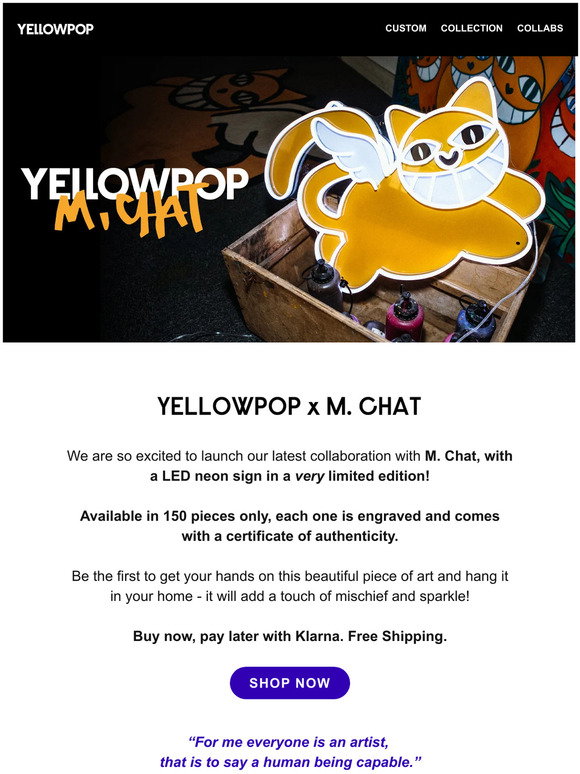 Yellowpop: Now Live: Yellowpop x M. CHAT 😺 | Milled