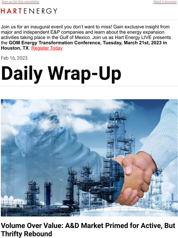Hart Energy: Daily Wrap-Up: Volume Over Value: A&D Market Primed for ...