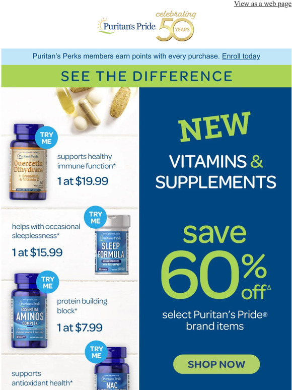 Puritan's Pride: Announcing: NEW items now 60% OFF | Milled