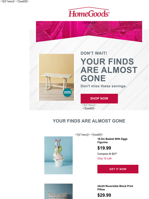 Home Goods: Hurry! Your finds are going FAST. | Milled