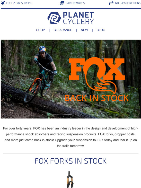 Planet Cyclery: FOX Factory Suspension Components Restocked! | Milled