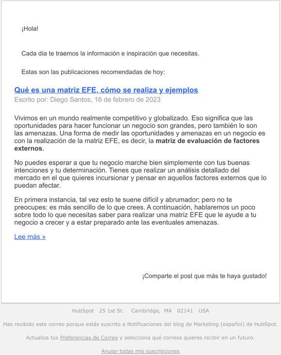 HubSpot: Qué es una matriz EFE, cómo se realiza y ejemplos | Milled