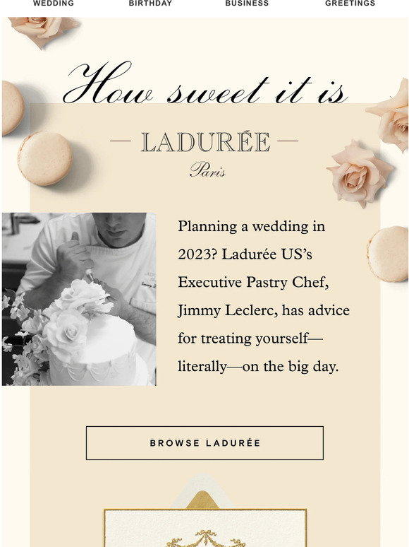 Paperless Post: Talking wedding cake trends with Ladurée | Milled